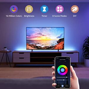 Smart LED Lights for TV - 6.56FT TV LED Backlights Work with Alexa and Google Assistant, App and Voice Control Strip Lights for 32-65 inch TVs, Computer, Bedroom, 16 Million RGB DIY Colors