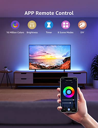 Smart LED Lights for TV - 6.56FT TV LED Backlights Work with Alexa and Google Assistant, App and Voice Control Strip Lights for 32-65 inch TVs, Computer, Bedroom, 16 Million RGB DIY Colors