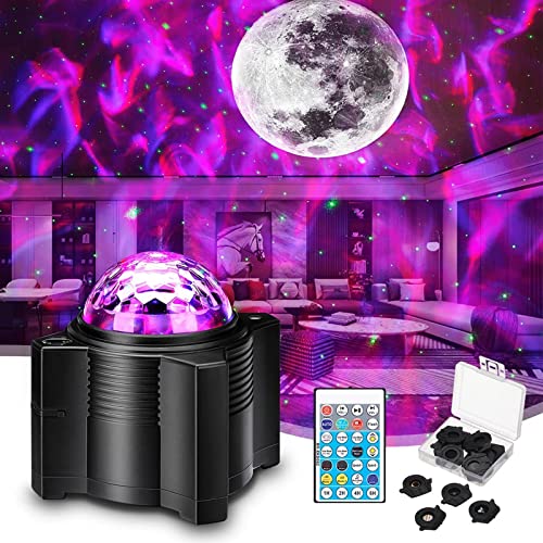 WANRAYW Star Projector, 15 in 1 Space Projector, Night Light with Remote Control, Galaxy Projector with Bluetooth Speaker, Moon Light for Bedroom/Game Room/Party, Romantic Star Light for Partners