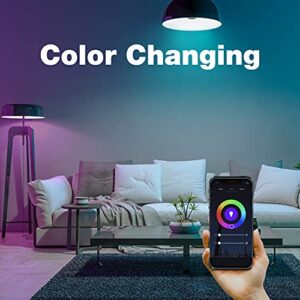 FLSNT LED Light Bulbs Color-Changing Smart Bulbs That Work with Alexa & Google Home by Smart Life APP, 9W, E26 Base, A19, 4 Pack