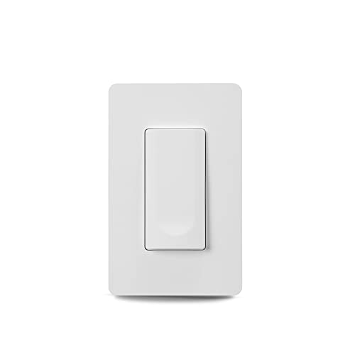 Globe Electric 50586 Works with Alexa Only Wi-Fi Smart Indoor On/Off Smart Switch,2.4Ghz WiFi, Neutral Wire Required, Voice Activated, White, Wall Plate Included, Smart Home Automation