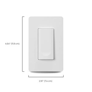 Globe Electric 50586 Works with Alexa Only Wi-Fi Smart Indoor On/Off Smart Switch,2.4Ghz WiFi, Neutral Wire Required, Voice Activated, White, Wall Plate Included, Smart Home Automation