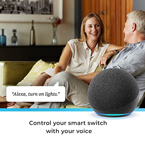 Globe Electric 50586 Works with Alexa Only Wi-Fi Smart Indoor On/Off Smart Switch,2.4Ghz WiFi, Neutral Wire Required, Voice Activated, White, Wall Plate Included, Smart Home Automation