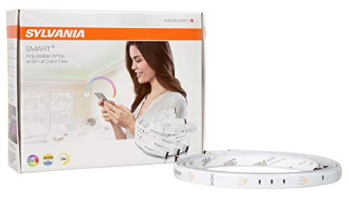 SYLVANIA Smart ZigBee Flex Strip, RGBW Full Color and Tunable White Starter Kit, Works with SmartThings, Wink, and Amazon Echo Plus, Hub Needed for Alexa and Google Assistant - 1 Pack