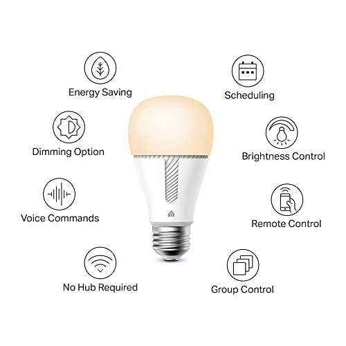 Kasa Smart Light Bulb KL110, LED Wi-Fi smart bulb works with Alexa and Google Home, A19 Dimmable, 2.4Ghz, No Hub Required, 800LM Soft White (2700K), 9W (60W Equivalent)