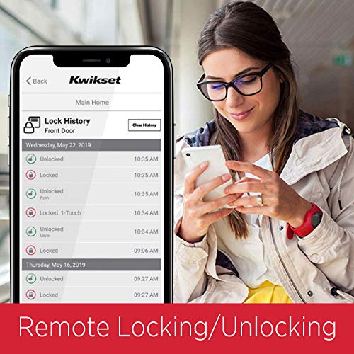 Kwikset Halo Touch Traditional Arched Wi-Fi Fingerprint Smart Lock No Hub Required featuring SmartKey Security in Satin Nickel (99590-001)