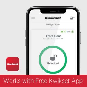 Kwikset Halo Touch Contemporary Square Wi-Fi Fingerprint Smart Lock No Hub Required featuring SmartKey Security in Matte Black (99590-004)