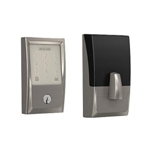 schlage encode smart wi-fi deadbolt with century trim in satin nickel