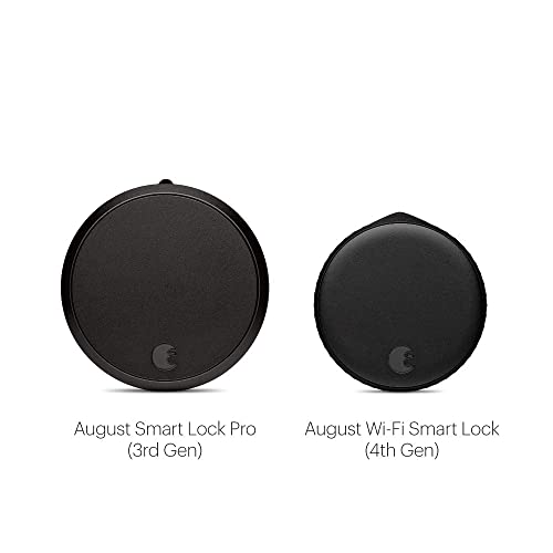 August Wi-Fi, (4th Generation) Smart Lock – Fits Your Existing Deadbolt in Minutes, Matte Black