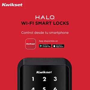 Kwikset 99390-004 Halo Wi-Fi Smart Lock Keyless Entry Electronic Touchscreen Deadbolt Featuring SmartKey Security, Matte Black