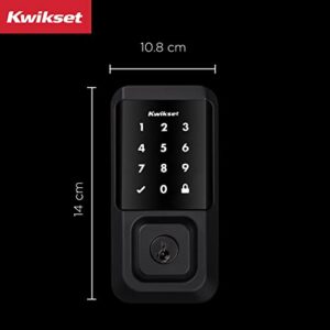 Kwikset 99390-004 Halo Wi-Fi Smart Lock Keyless Entry Electronic Touchscreen Deadbolt Featuring SmartKey Security, Matte Black