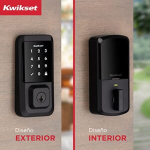 Kwikset 99390-004 Halo Wi-Fi Smart Lock Keyless Entry Electronic Touchscreen Deadbolt Featuring SmartKey Security, Matte Black