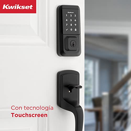 Kwikset 99390-004 Halo Wi-Fi Smart Lock Keyless Entry Electronic Touchscreen Deadbolt Featuring SmartKey Security, Matte Black