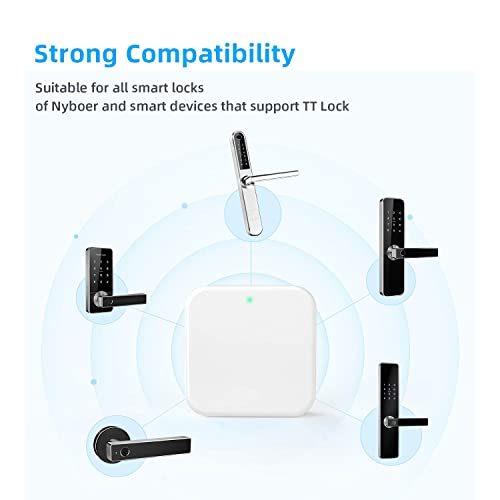 Wi-Fi Gateway Remotely Control Smart Fingerprint Door Lock with TT Lock App , Gateway Smart Hub Compatible with Alexa Voice Control ,Electronic Lock Assemblies by Nyboer