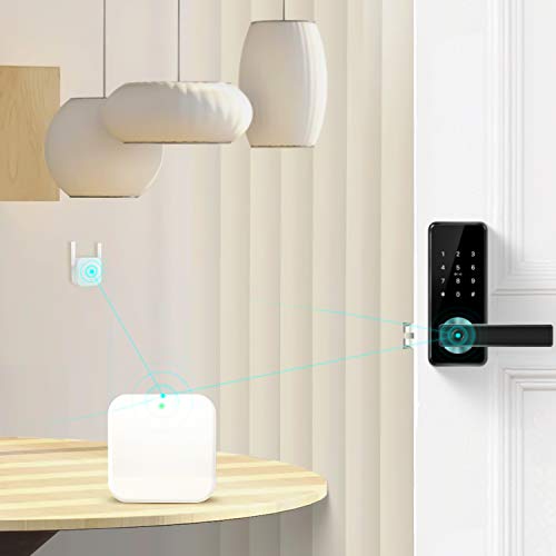 Wi-Fi Gateway Remotely Control Smart Fingerprint Door Lock with TT Lock App , Gateway Smart Hub Compatible with Alexa Voice Control ,Electronic Lock Assemblies by Nyboer