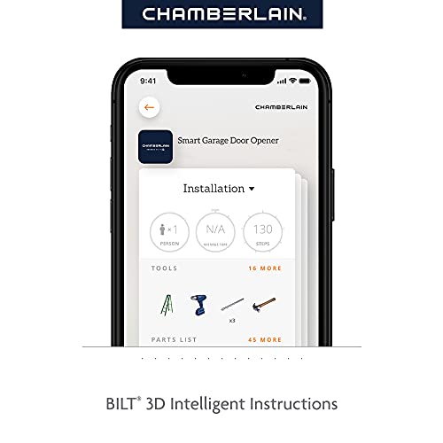 Chamberlain C2405 Smart Garage Door Opener, myQ Smartphone Controlled-Long Lasting Chain Drive