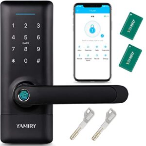 smart door lock, yamiry smart door handle, biometric fingerprint door lock, keyless entry door lock with handle, electronic door lock, code door lock with keypad, wifi door lock with app control