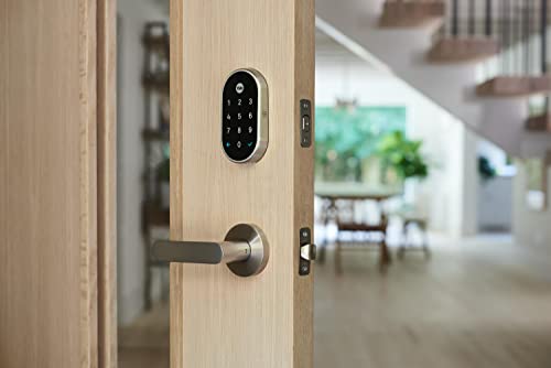 Google Nest x Yale Lock - Tamper-Proof Smart Lock for Keyless Entry - Keypad Deadbolt Lock for Front Door - Works with Nest Secure Alarm System - Satin Nickel