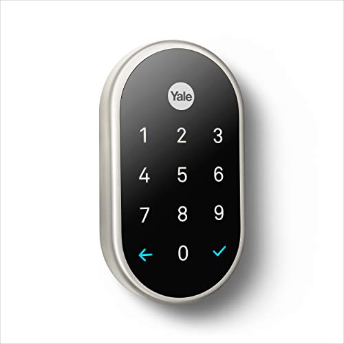 Google Nest x Yale Lock - Tamper-Proof Smart Lock for Keyless Entry - Keypad Deadbolt Lock for Front Door - Works with Nest Secure Alarm System - Satin Nickel