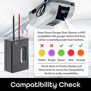 Geeni Smart Garage Door Opener, WiFi App Controlled Garage Opener, Compatible with Alexa and Google Home, No Remote Required