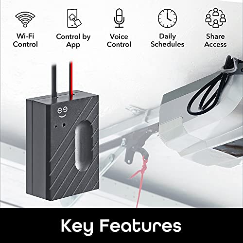 Geeni Smart Garage Door Opener, WiFi App Controlled Garage Opener, Compatible with Alexa and Google Home, No Remote Required