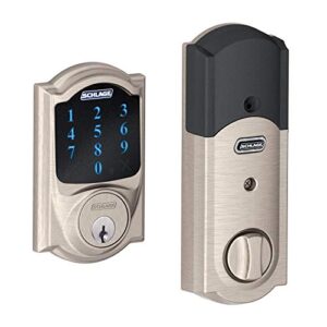 schlage be469zpvcam619 satin nickel connect camelot touchscreen with built-in alarm & z-wave