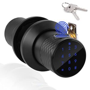 fingerprint door knob, fitnate bluetooth digital code door lock knob gate lock with keypad, app work with alexa, echo, security guard for home, hotel, office, easy to install