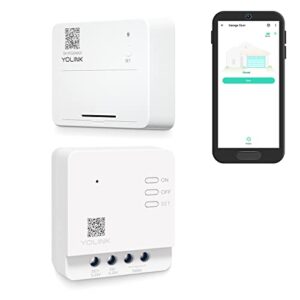 yolink garage door controller and wireless sensor – remote control existing garage door opener, 1/4 mile world’s longest range garage door control kit compatible with alexa ifttt, yolink hub required