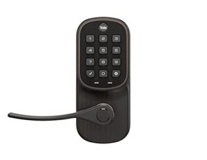 yale | liftmaster smart lock with keypad lever- works with myq app & key by amazon in-garage delivery when paired with smart garage hub (sold separately), oil rubbed bronze