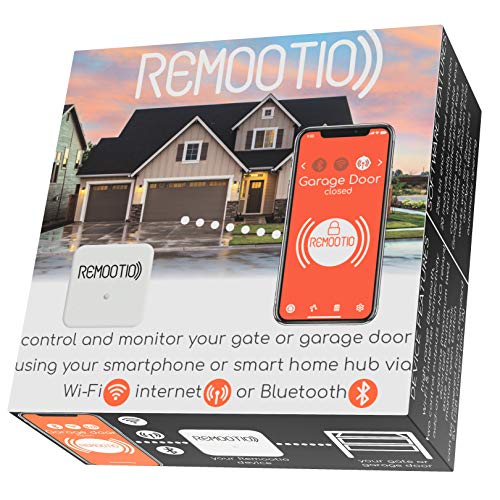 Remootio 2 WiFi and Bluetooth Smart Garage Door Opener with iOS and Android App, Amazon Alexa, Google Home, SmartThings, Siri Shortcuts. with Sensor and Power Adapter.