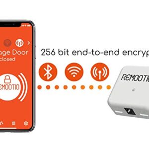 Remootio 2 WiFi and Bluetooth Smart Garage Door Opener with iOS and Android App, Amazon Alexa, Google Home, SmartThings, Siri Shortcuts. with Sensor and Power Adapter.