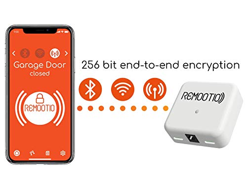 Remootio 2 WiFi and Bluetooth Smart Garage Door Opener with iOS and Android App, Amazon Alexa, Google Home, SmartThings, Siri Shortcuts. with Sensor and Power Adapter.