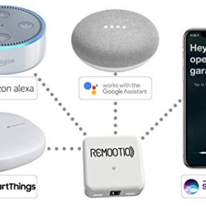 Remootio 2 WiFi and Bluetooth Smart Garage Door Opener with iOS and Android App, Amazon Alexa, Google Home, SmartThings, Siri Shortcuts. with Sensor and Power Adapter.