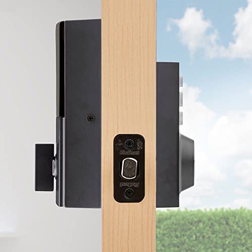 Kwikset 914 Contemporary Keypad SmartCode Electronic Deadbolt Smart Lock featuring SmartKey Security and ZigBee 3.0 Technology in Matte Black