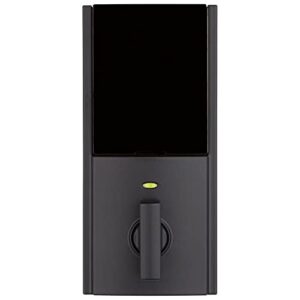 Kwikset 914 Contemporary Keypad SmartCode Electronic Deadbolt Smart Lock featuring SmartKey Security and ZigBee 3.0 Technology in Matte Black