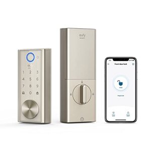 eufy security s230 smart lock touch & wi-fi, fingerprint scan, keyless entry door lock, smart built-in wi-fi lock, bluetooth electronic deadbolt, touchscreen keypad, bhma certified, ip65 weatherproof