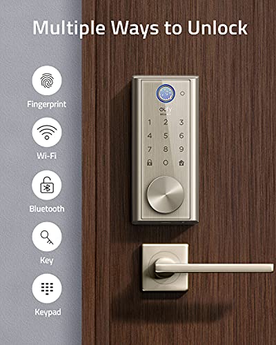 eufy Security S230 Smart Lock Touch & Wi-Fi, Fingerprint Scan, Keyless Entry Door Lock, Smart Built-in Wi-Fi Lock, Bluetooth Electronic Deadbolt, Touchscreen Keypad, BHMA Certified, IP65 Weatherproof