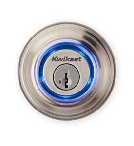 kwikset – kevo 99250-202 kevo 2nd gen bluetooth touch-to-open smart keyless entry electronic deadbolt door lock featuring smartkey security, satin nickel