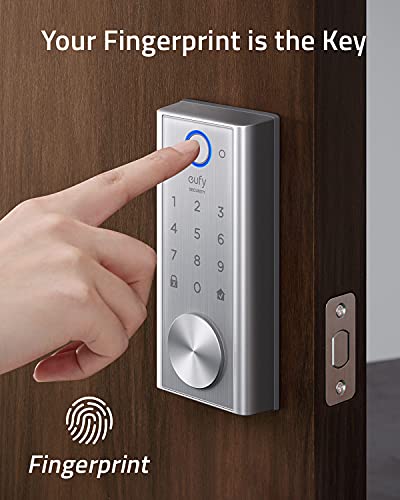 eufy Security S230 Smart Lock Touch & Wi-Fi, Fingerprint Scan, Keyless Entry Door Lock, Smart Built-in Wi-Fi Lock, Bluetooth Electronic Deadbolt, Touchscreen Keypad, BHMA Certified, IP65 Weatherproof