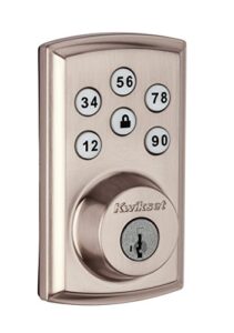 kwikset 98880-004 smartcode 888 smart lock touchpad electronic deadbolt door lock with z-wave plus featuring smartkey security in satin nickel