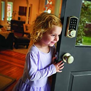 Kwikset 99160-020 Smartcode 916 Traditional Smart Lock Touchscreen Electronic Deadbolt Door Lock with SmartKey Security and Z-Wave Plus, Satin Nickel