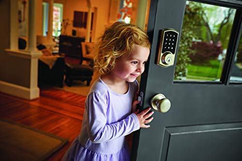 Kwikset 99160-020 Smartcode 916 Traditional Smart Lock Touchscreen Electronic Deadbolt Door Lock with SmartKey Security and Z-Wave Plus, Satin Nickel