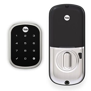 yale assure lock sl with z-wave, key-free touchscreen deadbolt, satin nickel