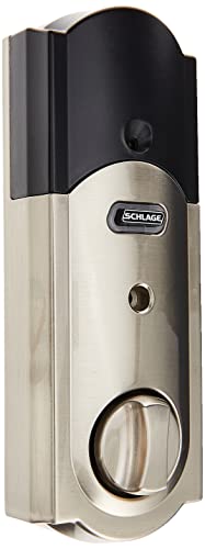 SCHLAGE BE479AA V CAM 619 Satin Nickel Sense Smart Deadbolt with Camelot Trim