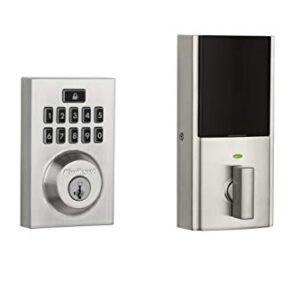 Kwikset 99140-019 SmartCode 914 Modern Contemporary Smart Lock Keypad Electronic Deadbolt With SmartKey Security and Z-Wave Plus, Satin Nickel