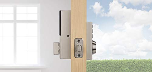 Kwikset 99140-019 SmartCode 914 Modern Contemporary Smart Lock Keypad Electronic Deadbolt With SmartKey Security and Z-Wave Plus, Satin Nickel