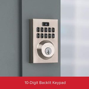 Kwikset 99140-019 SmartCode 914 Modern Contemporary Smart Lock Keypad Electronic Deadbolt With SmartKey Security and Z-Wave Plus, Satin Nickel