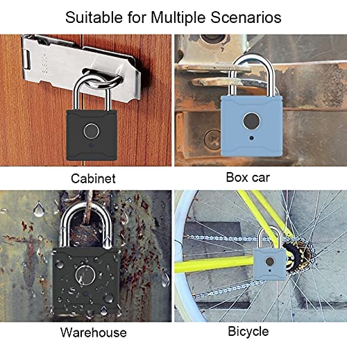 Fingerprint Padlock, Bluetooth Lock, Mobile APP, Smart Padlock , Water Resistant, USB Rechargeable,Suitable for Gym ,Outdoor,Warehouse, Sports,Suitcase, Bike, School, Fence and Storage