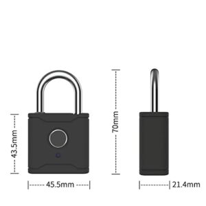 Fingerprint Padlock, Bluetooth Lock, Mobile APP, Smart Padlock , Water Resistant, USB Rechargeable,Suitable for Gym ,Outdoor,Warehouse, Sports,Suitcase, Bike, School, Fence and Storage