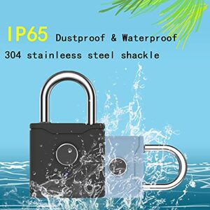 Fingerprint Padlock, Bluetooth Lock, Mobile APP, Smart Padlock , Water Resistant, USB Rechargeable,Suitable for Gym ,Outdoor,Warehouse, Sports,Suitcase, Bike, School, Fence and Storage